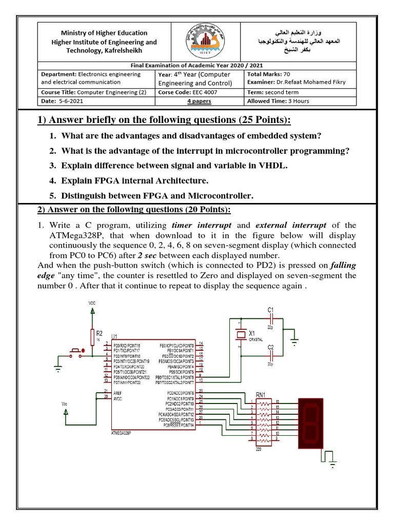 4th Year Computer Engineering Exam | PDF | Vhdl | Electrical Engineering