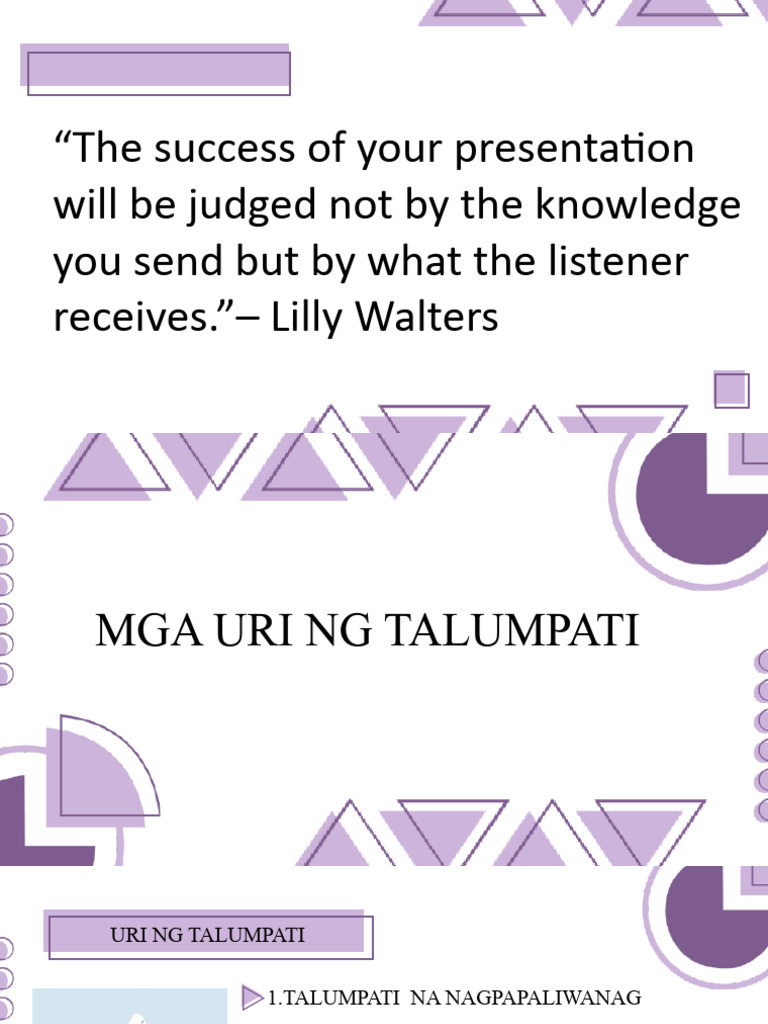 Mga Uri NG Talumpati | PDF