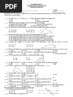 Math Assessment for Grade 8 Students | PDF | Factorization | Equations