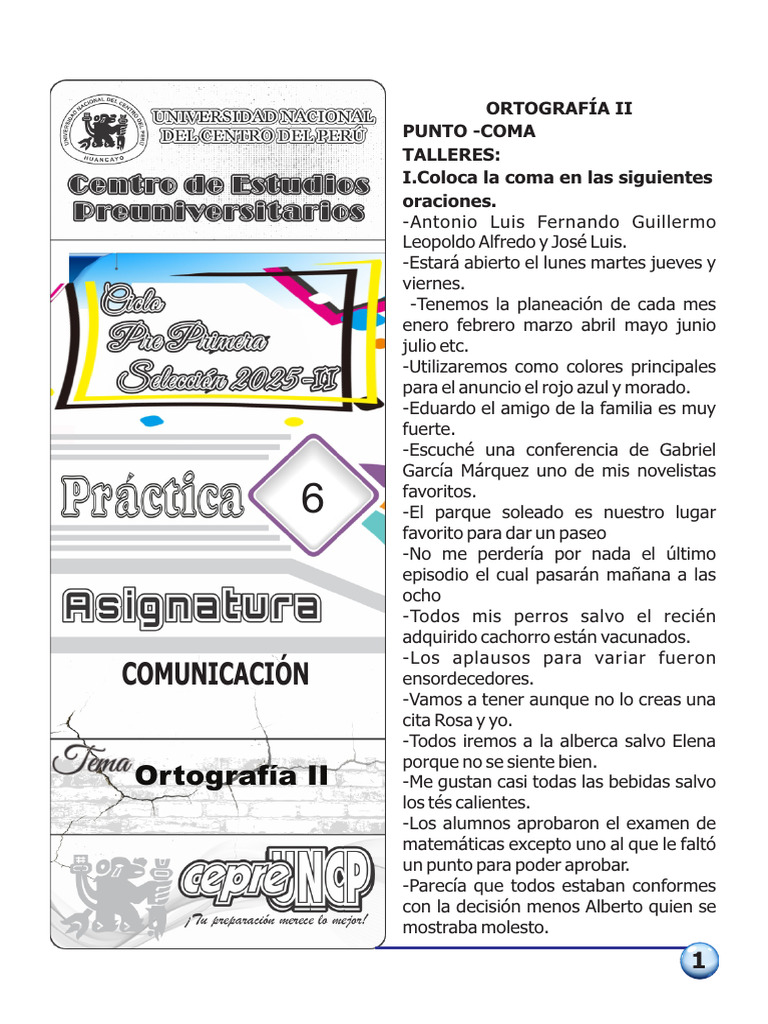 Ejercicios de Ortografía y Puntuación | PDF | Puntuación