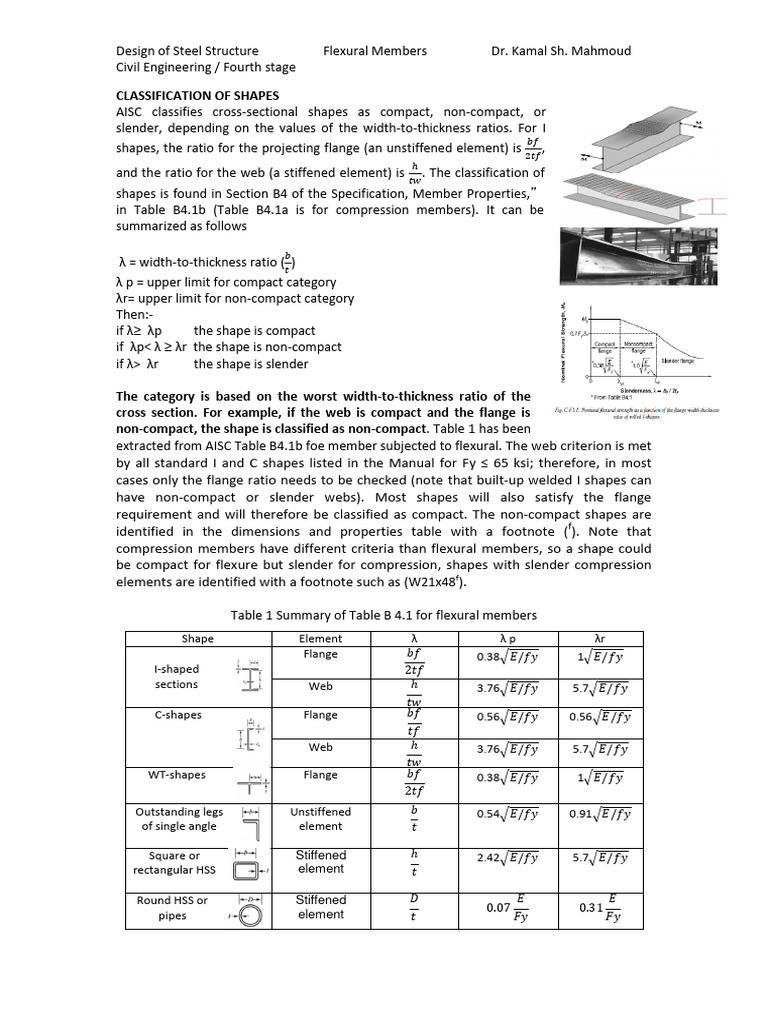 Steel Flexural Design for Students | PDF | Buckling | Beam (Structure)