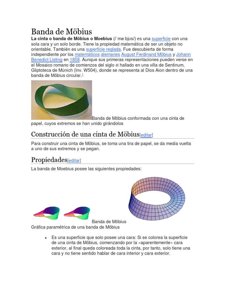 Banda de Möbius | PDF | Topología | Colector