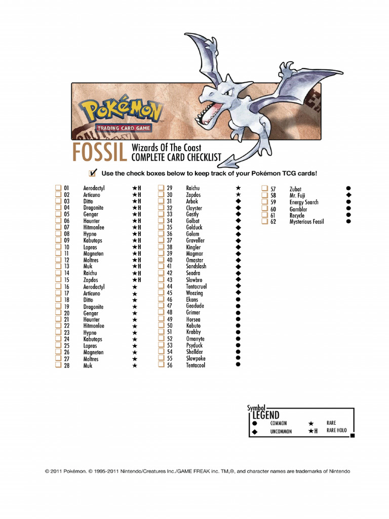 Fossil checklist | PDF