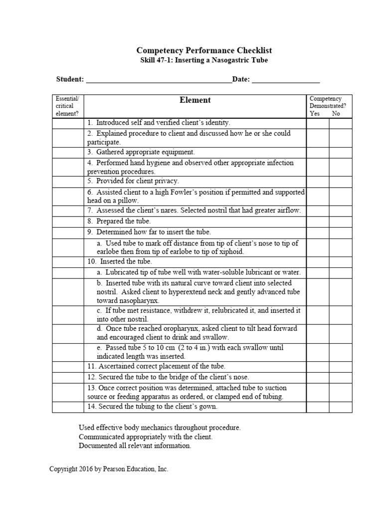 Berman 10e Skill 47-01 Inserting Nasogastric Tube | PDF