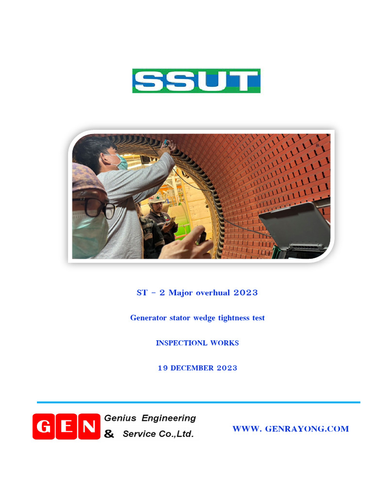 Report Gen QT6612-17 AMC SSUT ST-2 Generator Stator Wedge Tightnees ...