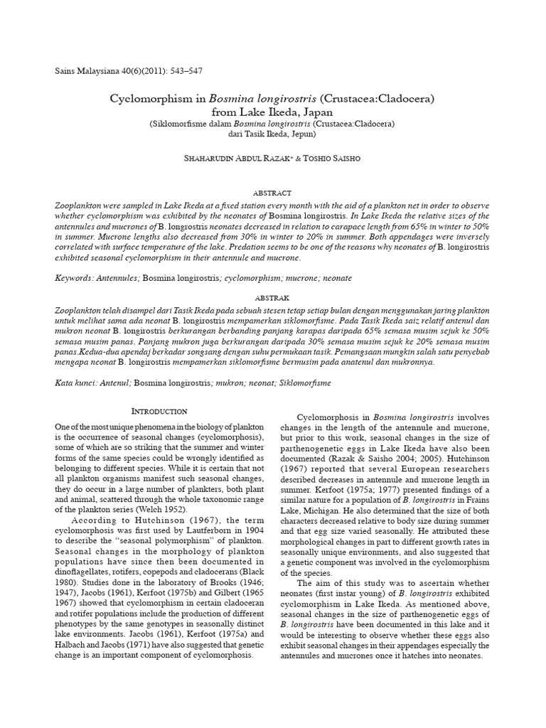 02 Shaharudin | PDF | Lake | Plankton