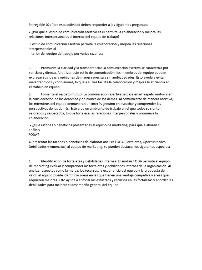 Entregable 02 Desarrollo Personal Trabajo | PDF | Crecimiento personal y profesional