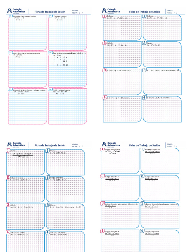Ficha 2do (Matematica) | PDF