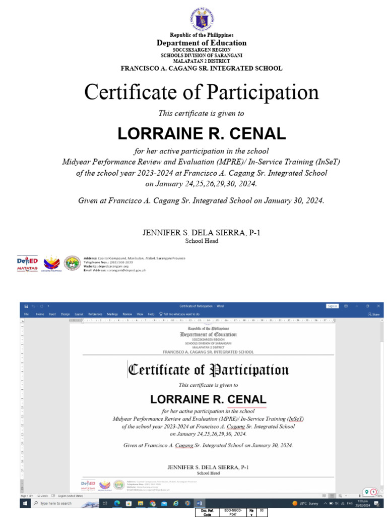 Certificate of Participation | PDF