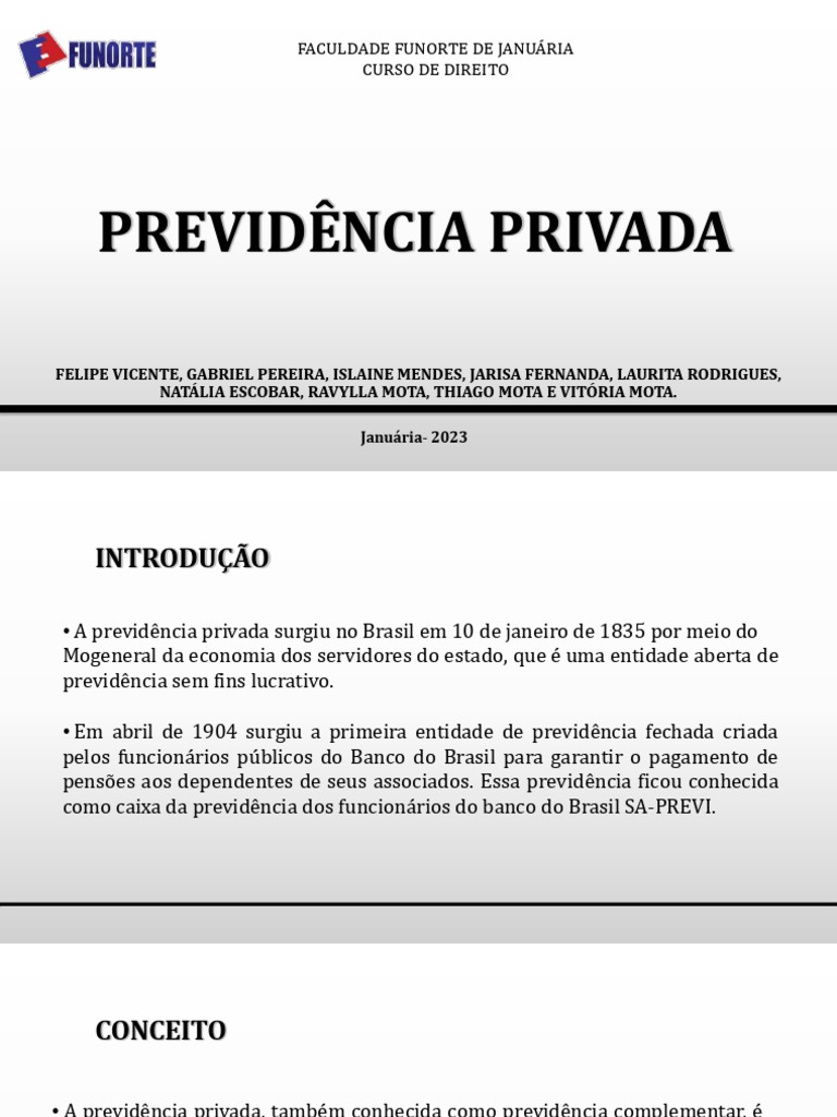 Previdência Privada | PDF | Fundo de pensão | Investimentos