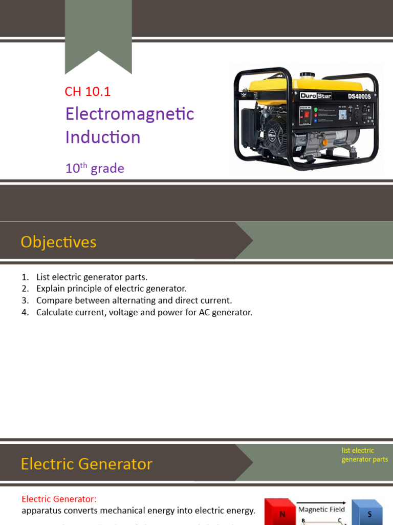 CH 10 B Generators | PDF | Electromagnetic Induction | Electric Generator