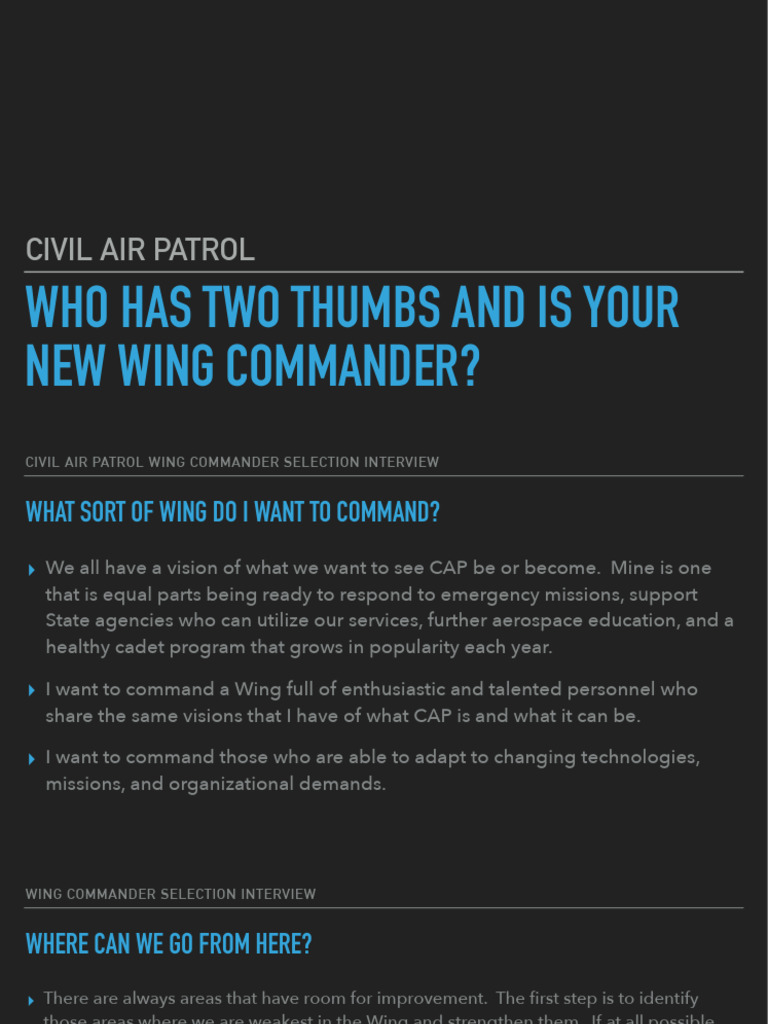 Wing Commander Selection Example | Download Free PDF | Civil Air Patrol ...