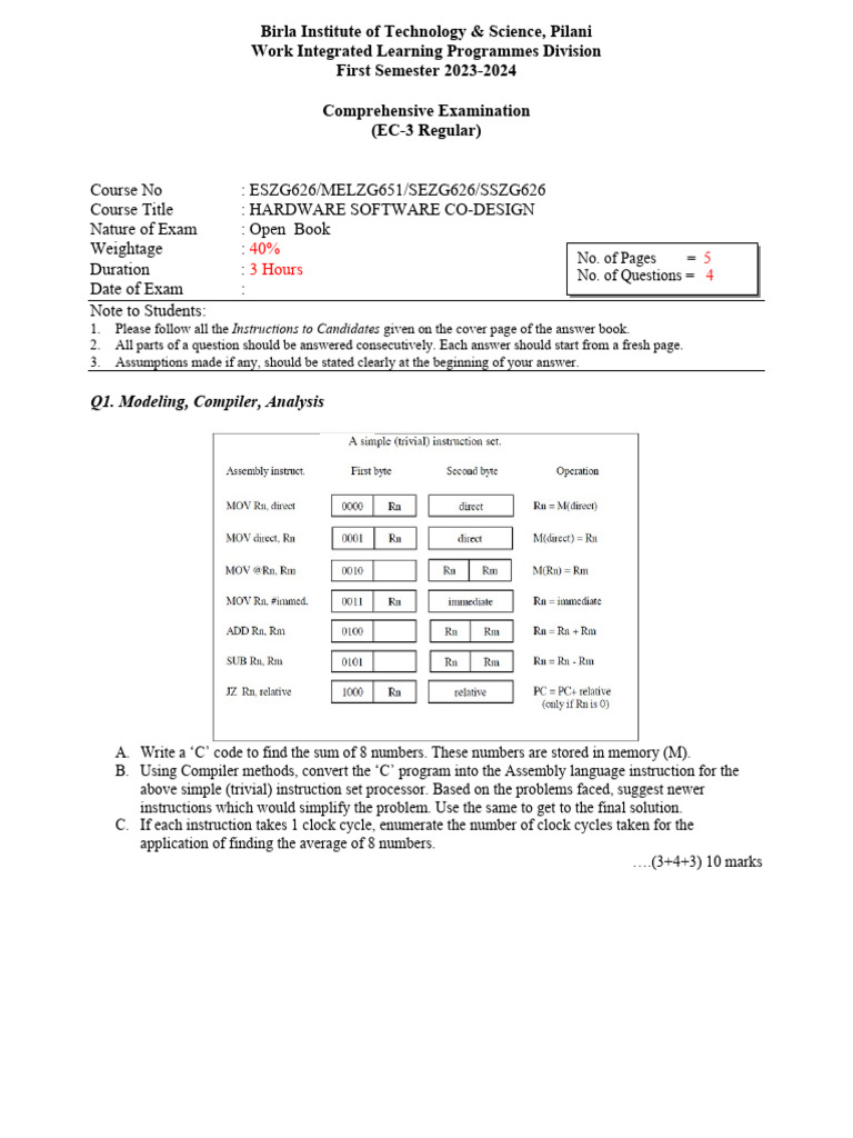 Ael Zg626 Ec-3r First Sem 2023-2024 | PDF | Algorithms | Applied Mathematics