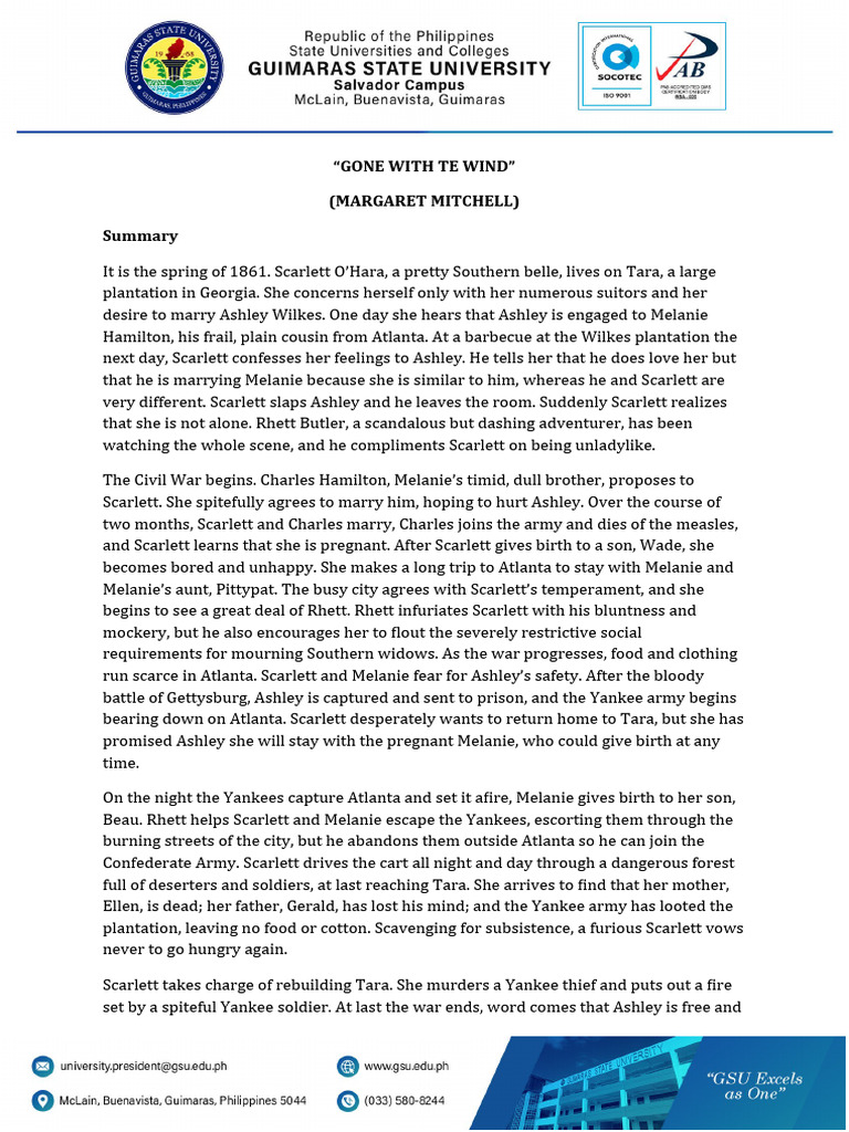 Gone With the Wind- Analysis | PDF