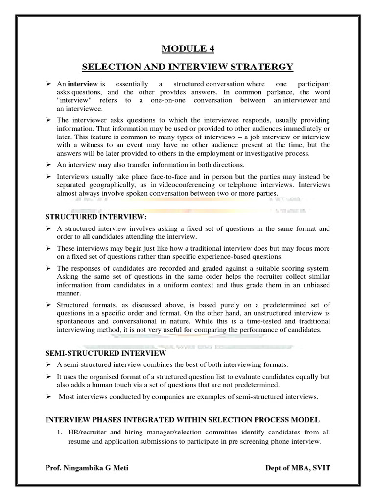 MODULE 4 (2) | PDF | Job Interview | Interview