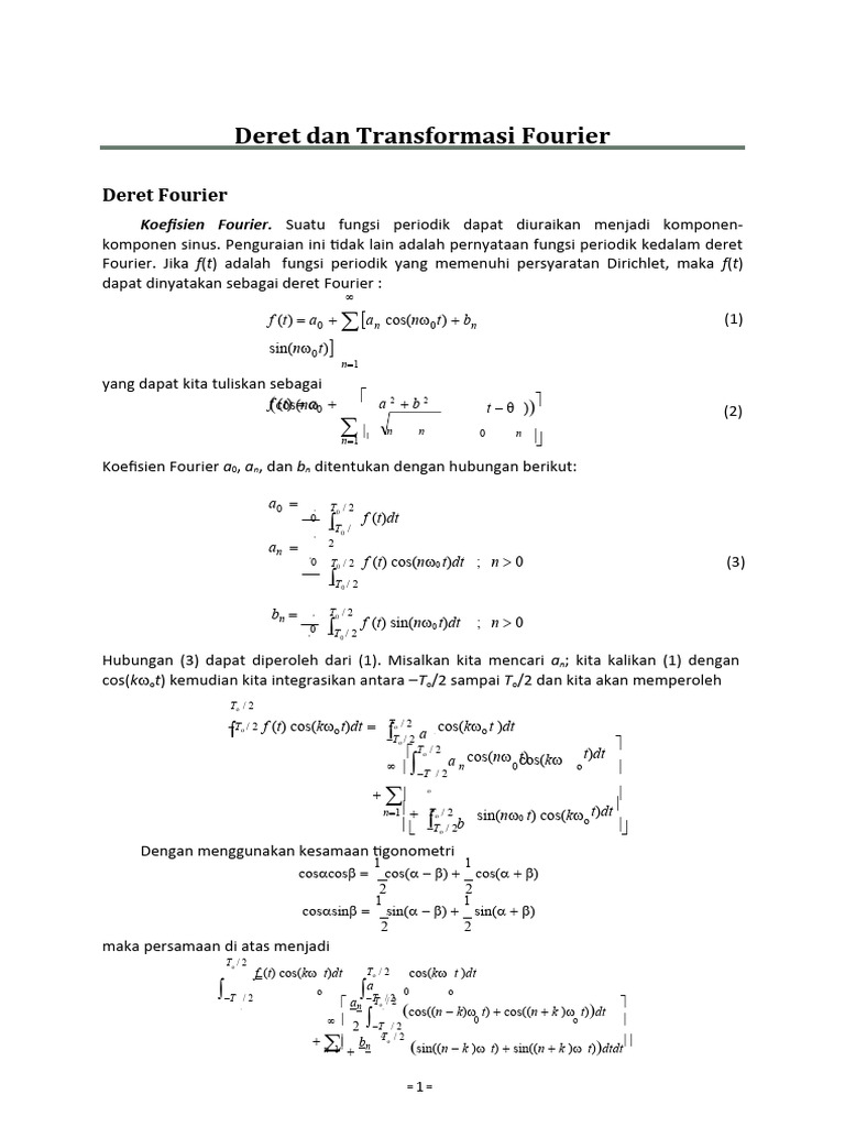 Deret Dan Transformasi Fourier | PDF