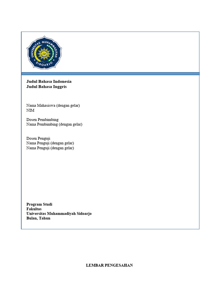 SAMPUL Dan Lembar Pengesahan | PDF