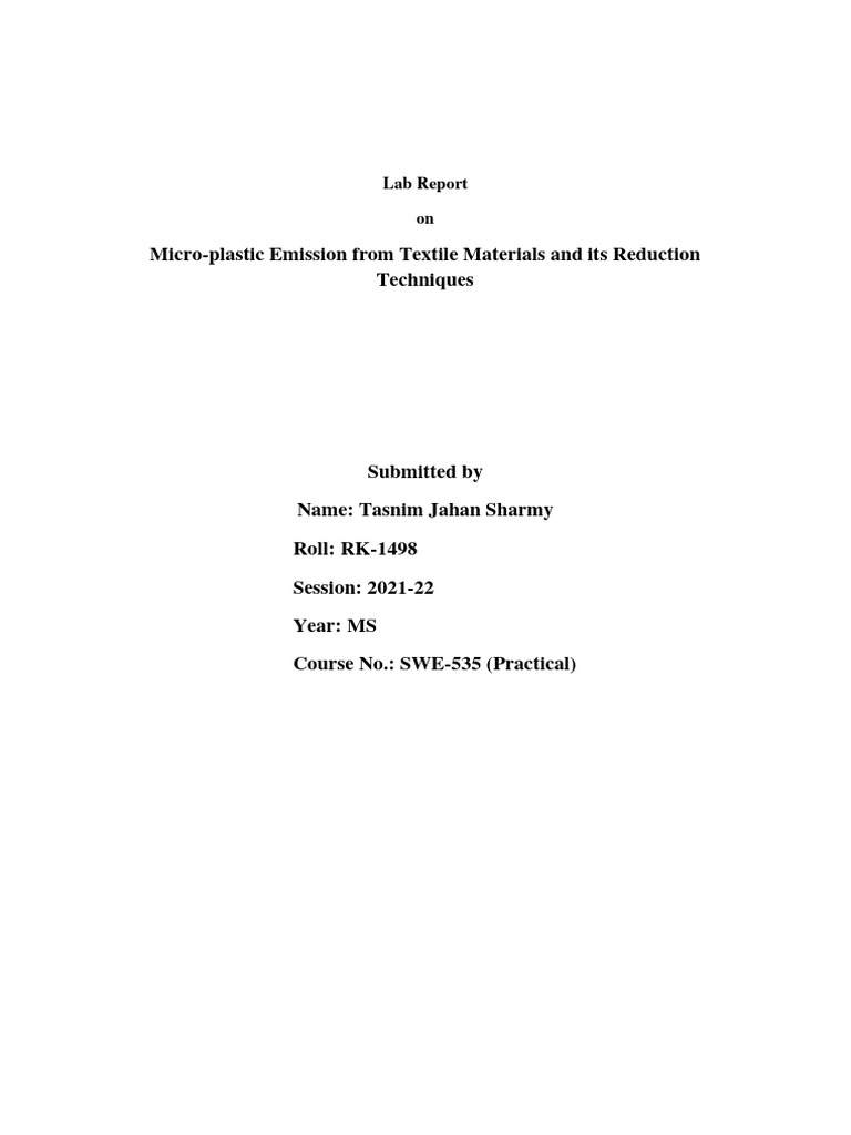 Lab Report 535 | PDF | Textiles | Plastic