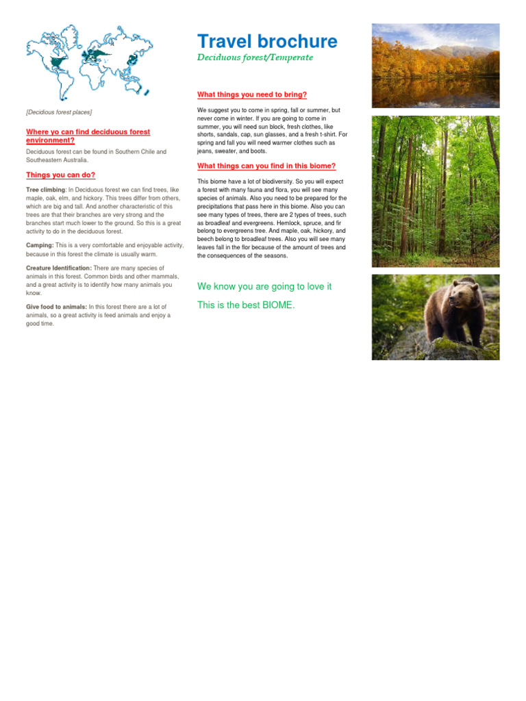 Decidious Forest Places PDF | PDF | Forests | Trees