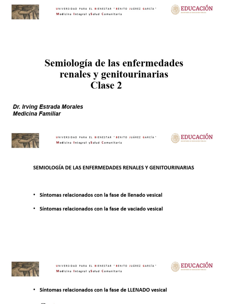 SISTEMA GENITOURINARIO SEMIOLOGÍA CLASE 2-1 | PDF