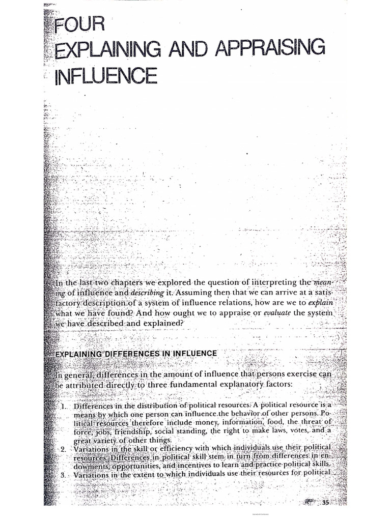 POLSCI 211 PHASE 2.1 Explaining Appraising Influence | PDF