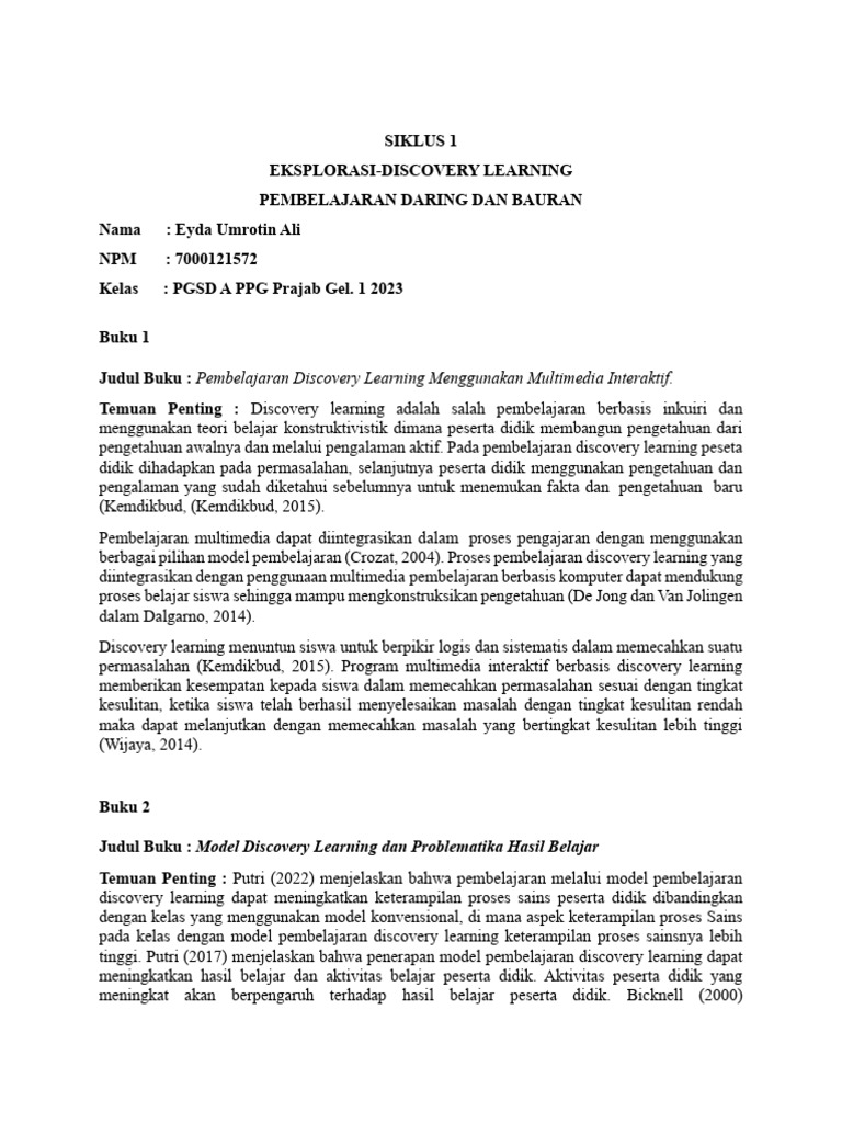 Eksplorasi-Discovery Learning. | PDF