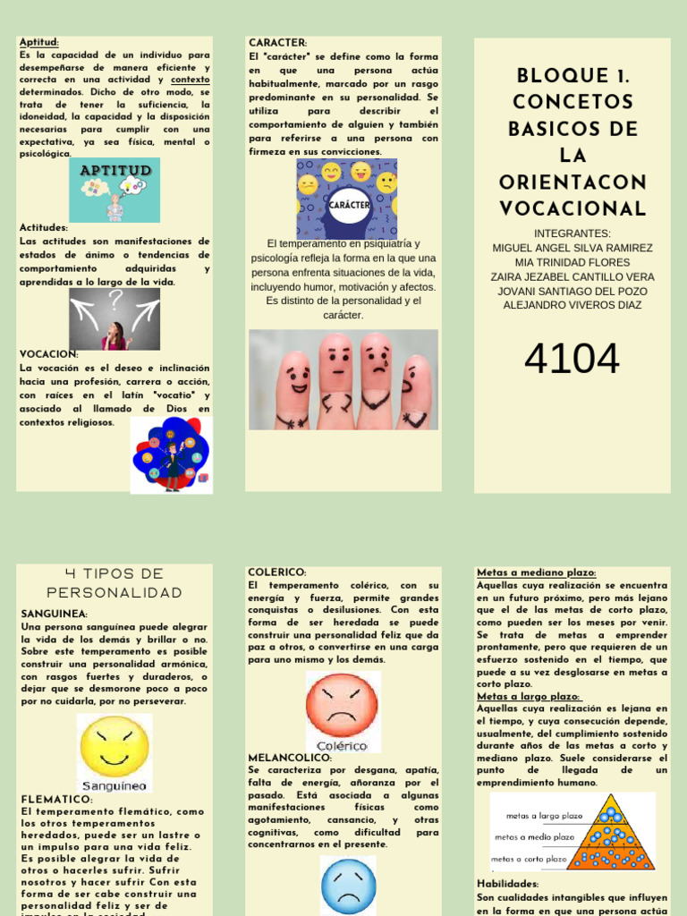 B1. Conceptos Basicos Orientacion Vocacional | PDF | Temperamento ...