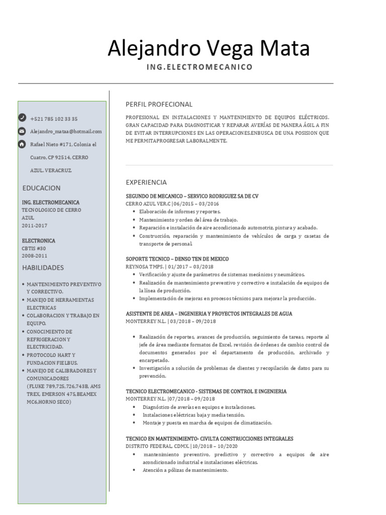 CV Alejandro Vega | PDF