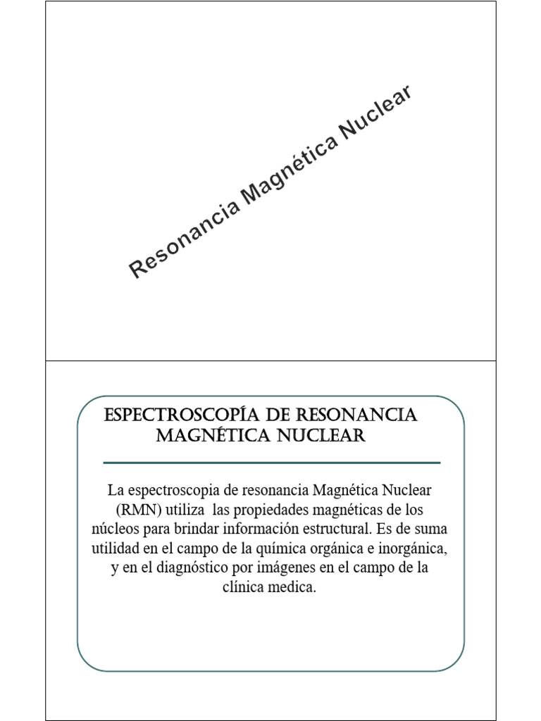 Espectroscopia RMN: Fundamentos y Aplicaciones | PDF | Resonancia ...