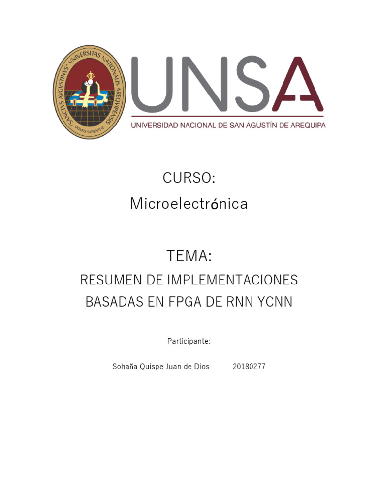 Resumen de Implementaciones Basadas en FPGA de RNN y CNN | PDF | Red neuronal artificial ...