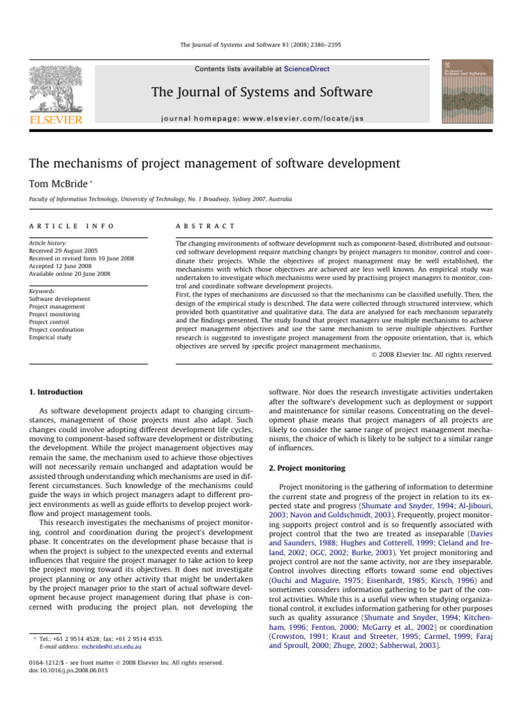 Mechanisms in Software Project Management | PDF | Statistics | Data