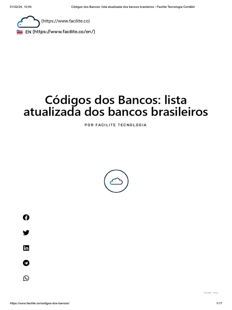 Códigos dos Bancos Brasileiros Atualizados | PDF | Contabilidade ...