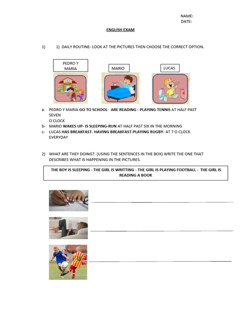 English Exam Pdf