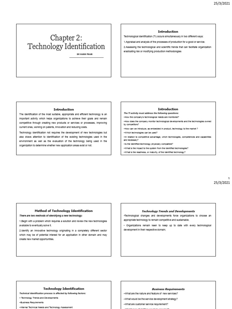 Chapter 2_Technology Identification (1) | PDF | Marketing | Innovation