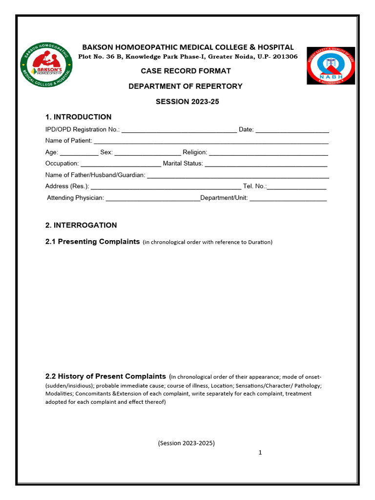 Homoeopathic Case Record Guide | PDF | Menstruation | Diseases And ...