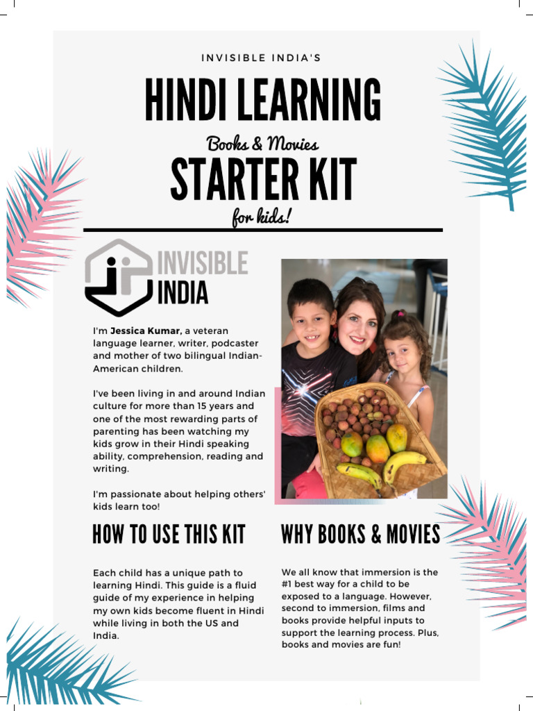 Hindi Learning Starter S Kit InvisibleIndia | PDF | Learning | Human ...