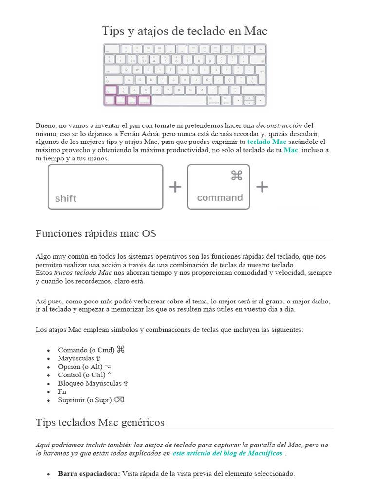 Tips y Atajos de Teclado en Mac | PDF | Buscador (software) | Ventana (informática)