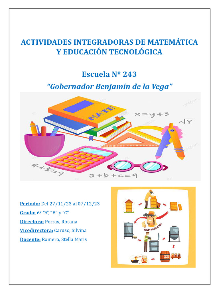 Actividades Integradoras De Matemática Y Educación Tecnológica