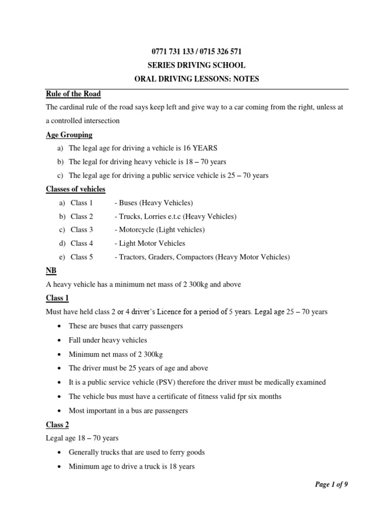 Driving School Notes | Download Free PDF | Traffic Light | Traffic