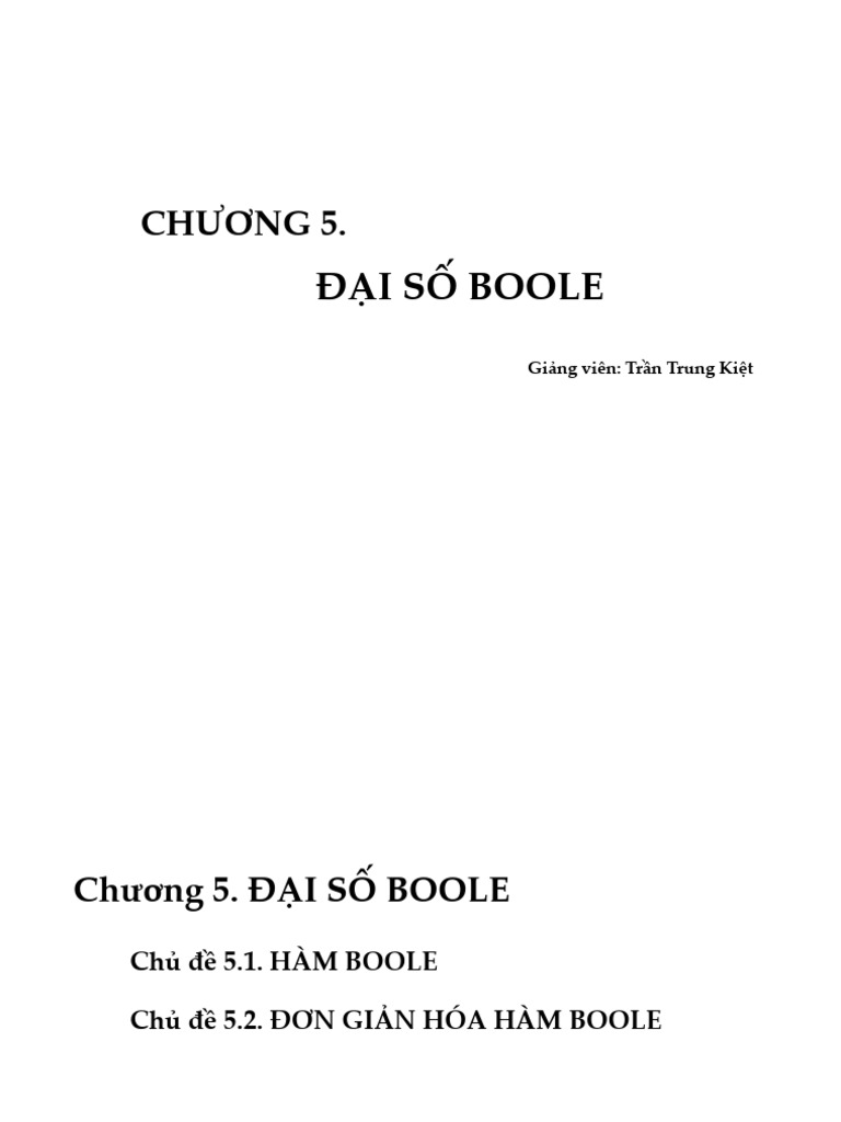 Chuong 5 - Dai So Boole - Hung Sua | PDF