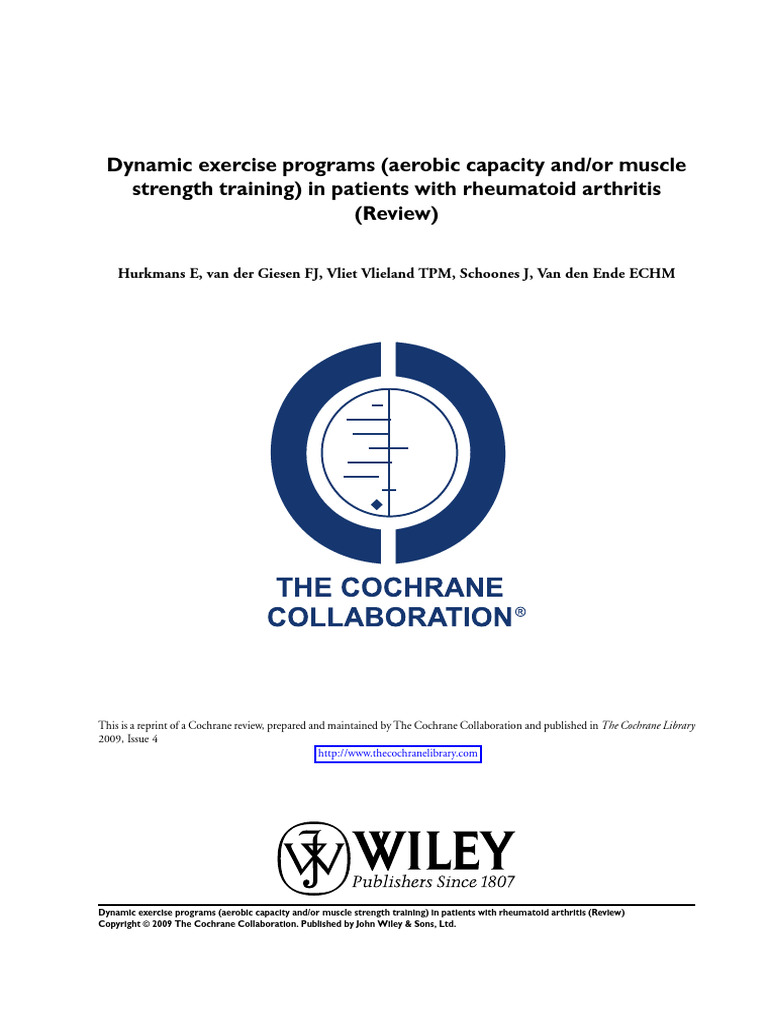 Dynamic exercise programs ( | PDF | Arthritis | Rheumatoid Arthritis