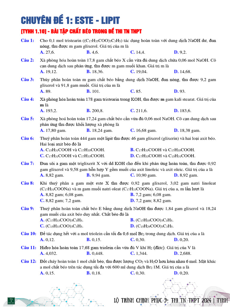 Bai 10 Bai Tap Chat Beo Trong de Thi TN THPT | PDF