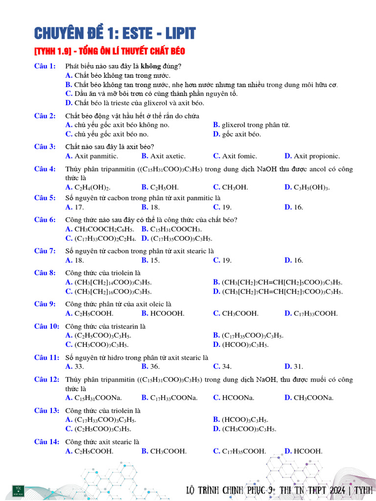 Bai 9 Tong On Li Thuyet Chat Beo | PDF