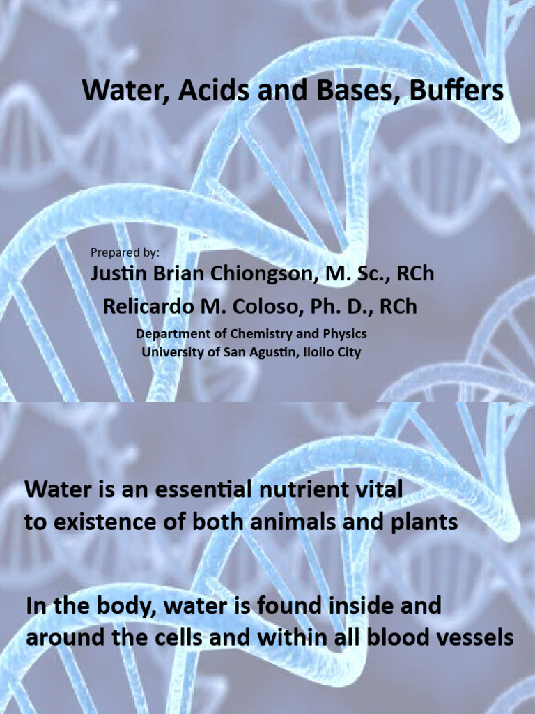 2 Water Ph And Buffer Pdf Chemical Polarity Water