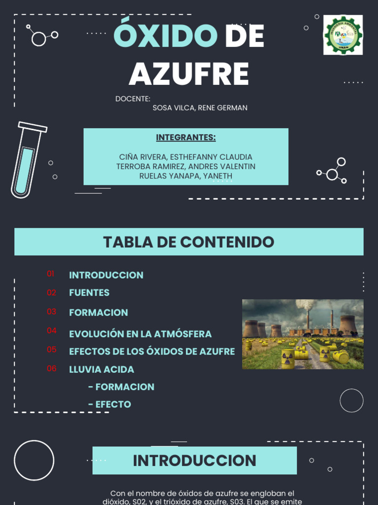 Oxido de Azufre | PDF | Dióxido de azufre | Combustión