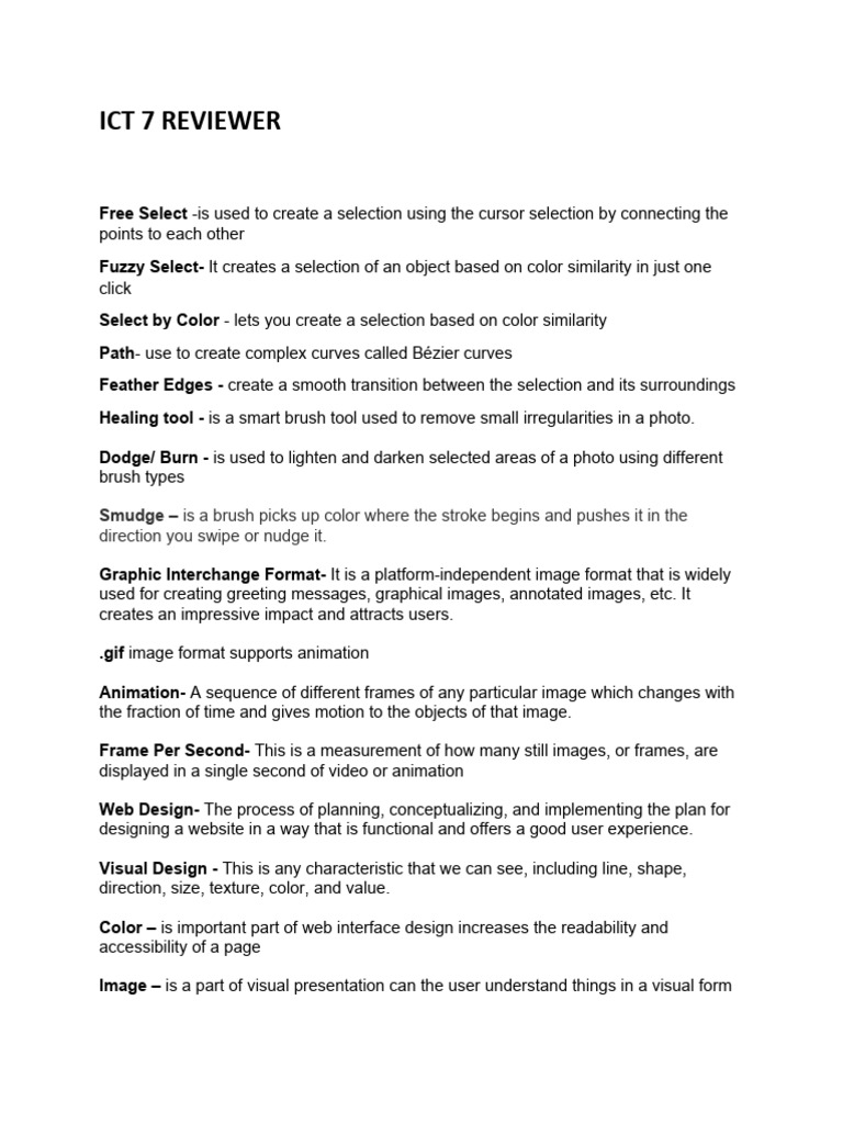 ICT 7 REVIEWER | PDF | Communication Design | Design