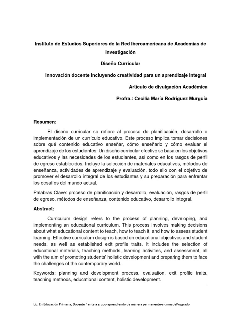 art divul Cecy | PDF | Plan de estudios | Enseñando