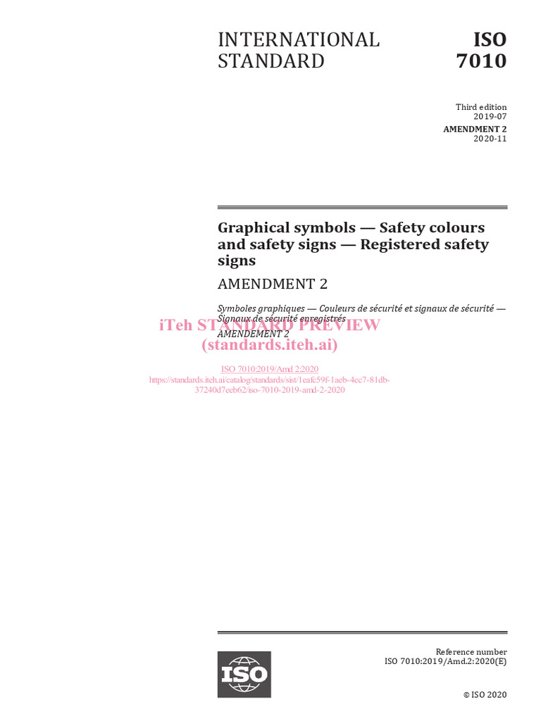 ISO 7010 2019 Amd 2 2020 | PDF | International Organization For ...