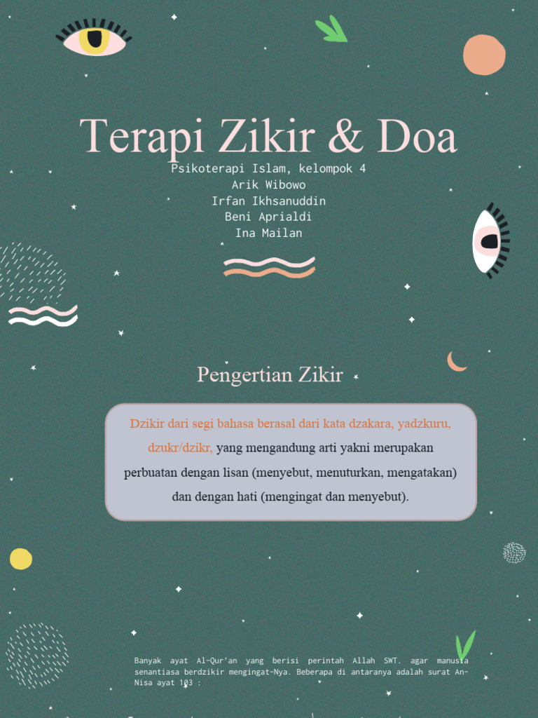 Terapi Zikir dan Doa untuk Kesehatan Mental | PDF