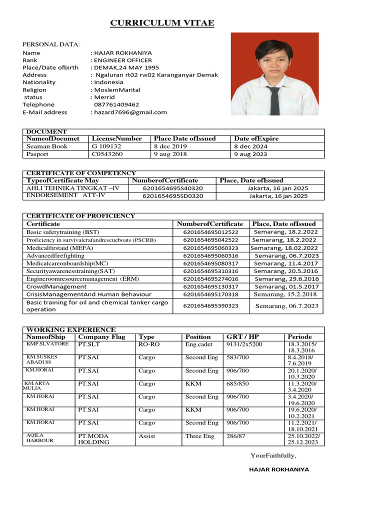 CV Hajar Operasional | Download Free PDF | Freight Transport
